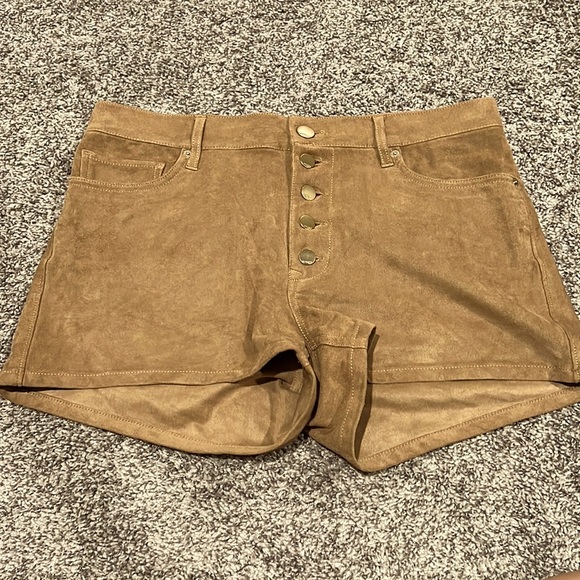 Express | Shorts | New Tan Express High Waisted Rise Velour Velvet ...